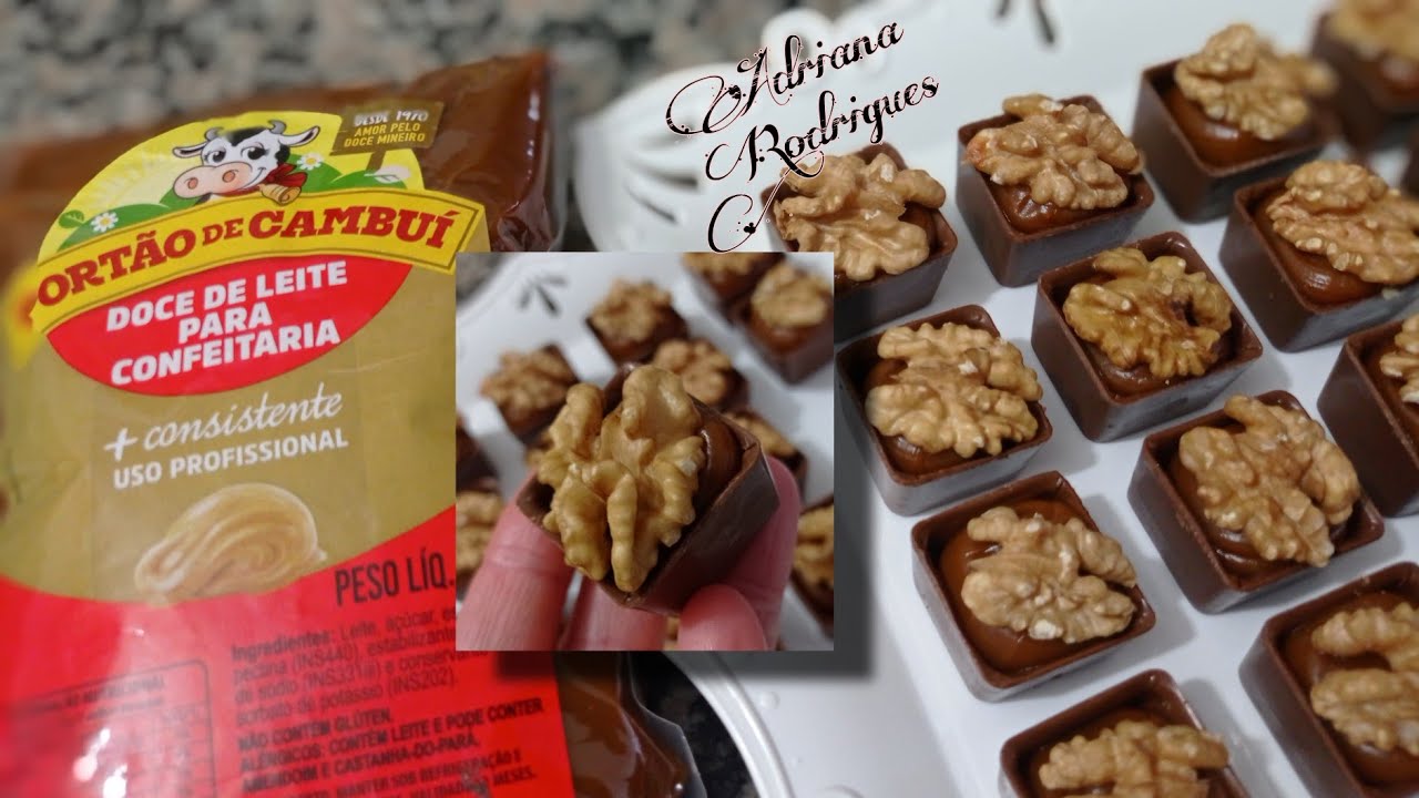 Doces finos- Bombom de festa Nozes com Doce de leite - YouTube