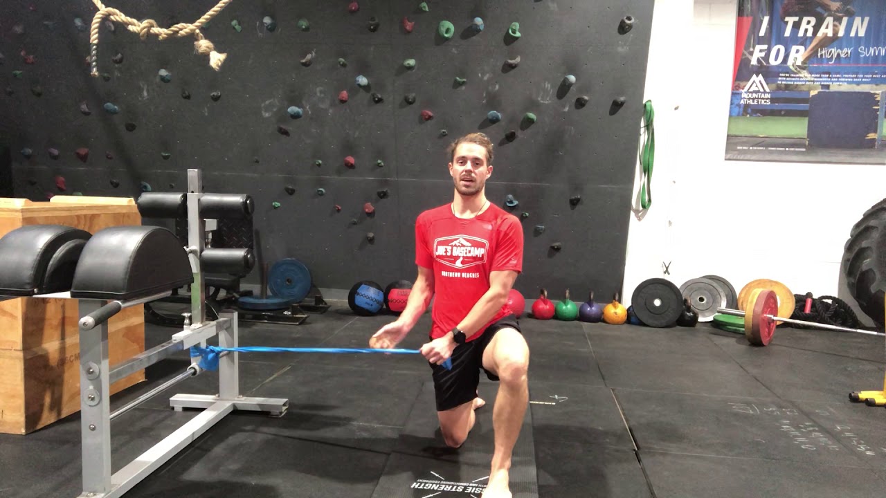 Half Kneeling Chop w Theraband - YouTube