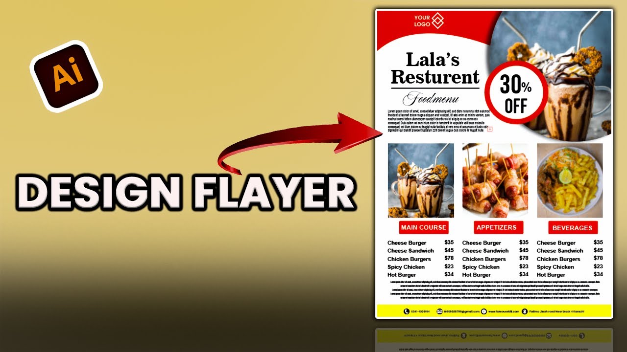 "How to Design a Food Menu in Adobe Illustrator | Step-by-Step Tutorial ...