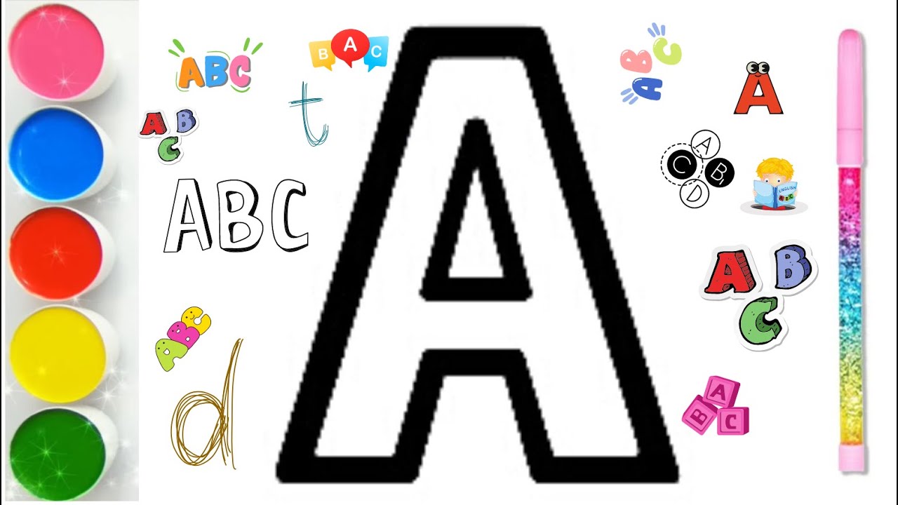 Learn A to Z Drawing and Coloring for Kids & Toddlers | Let's Draw A to ...