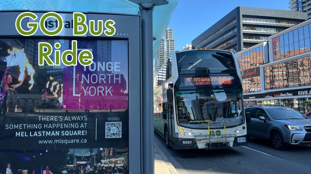 Toronto GO Commuter Bus Ride on Route 96B - Scarborough Centre Terminal ...