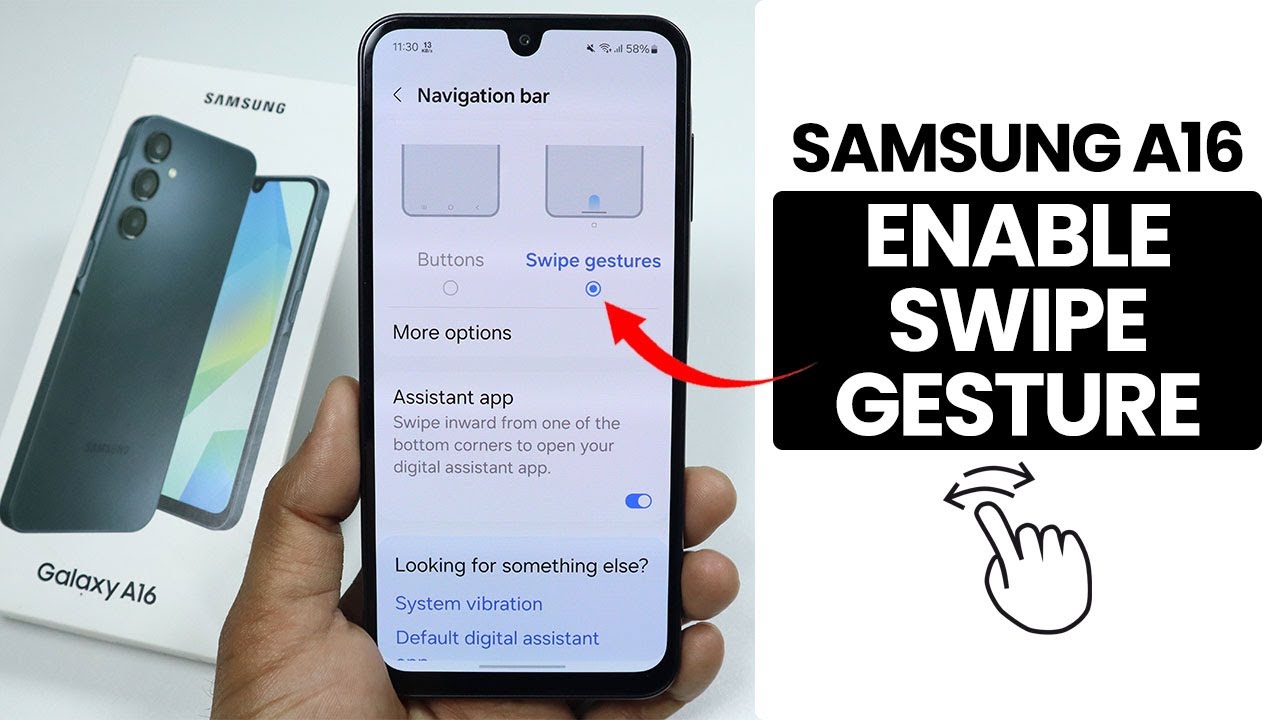 Enable Swipe Gesture In Samsung A16 - Swipe Gesture Settings - YouTube