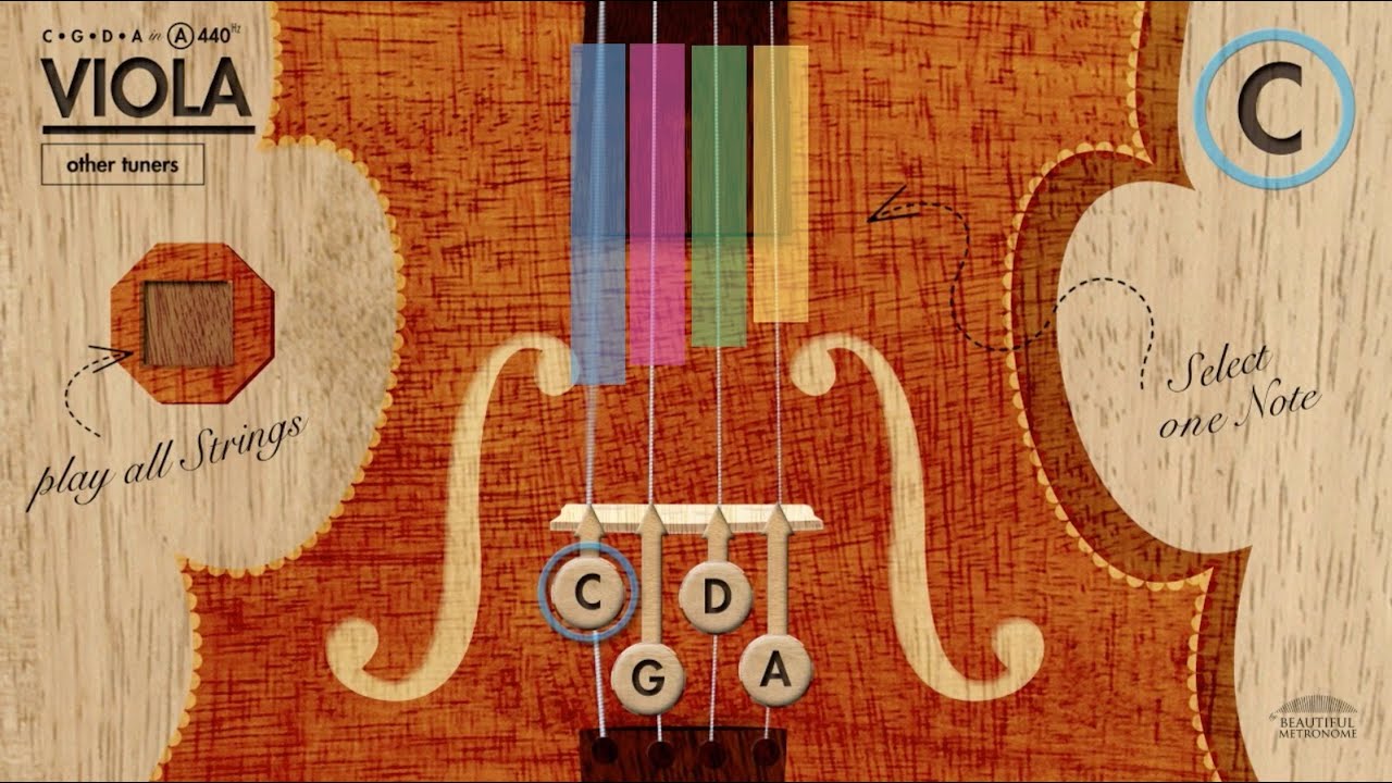 Viola Tuner (CGDA) in A 440Hz - YouTube