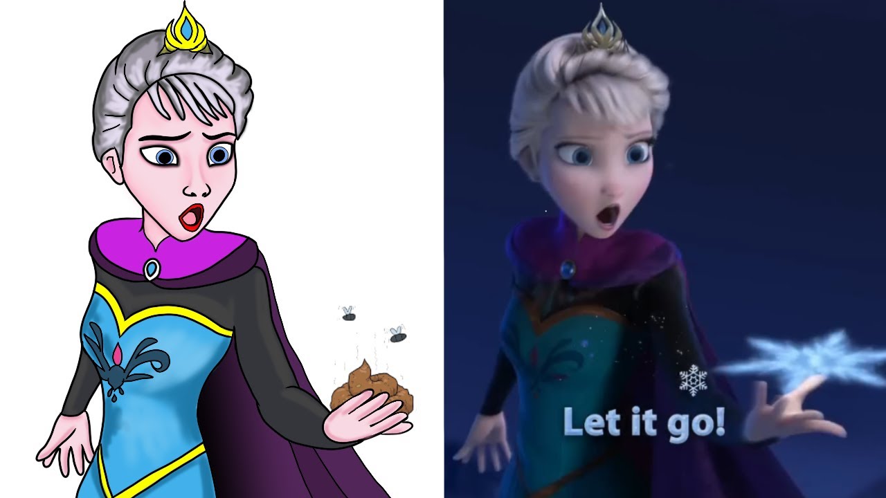 Let It Go Funny Drawing Meme | Frozen Funny Meme - YouTube