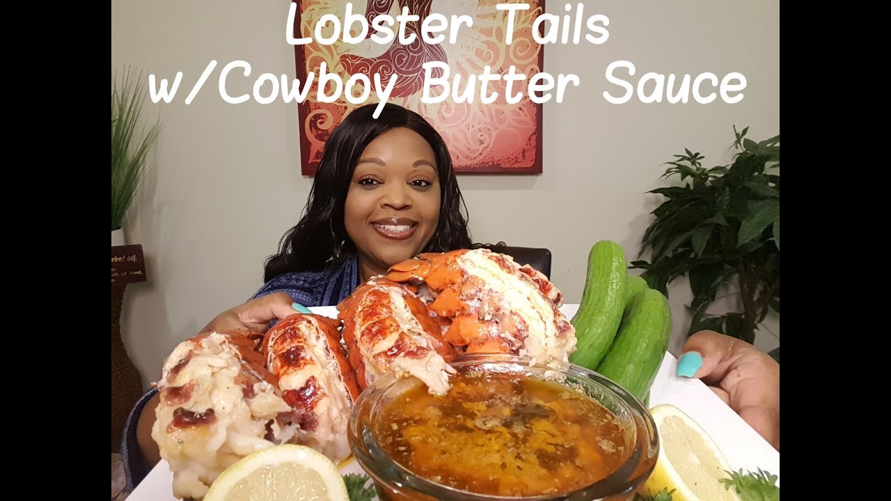 Lobster Tails Mukbang with Cowboy Butter Sauce EATING SHOW - YouTube