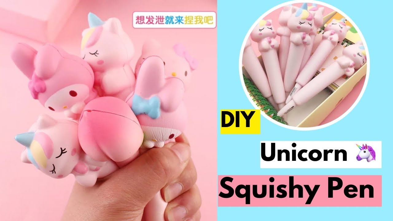 DIY Kawaii Squishy Pen / how to make unicorn squishy pen / School ...