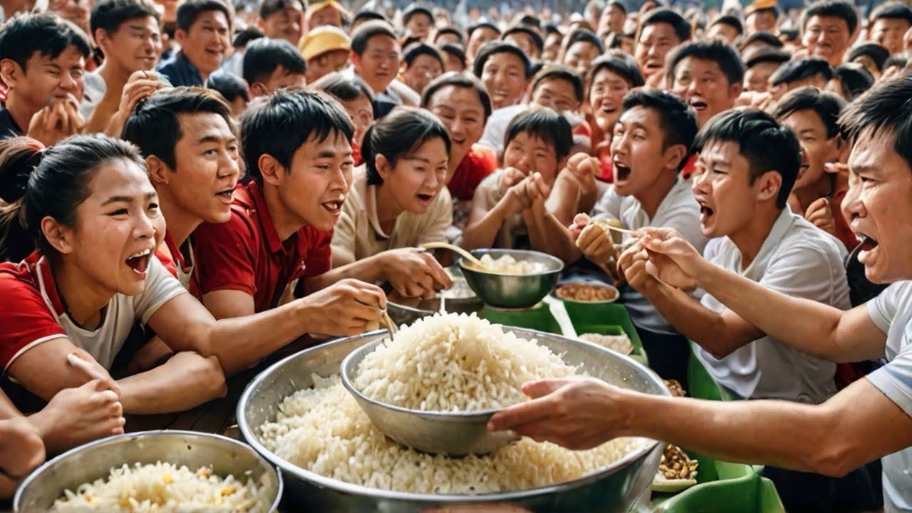 Angry Eaters Compete in CRAZY Rice Battle! - YouTube
