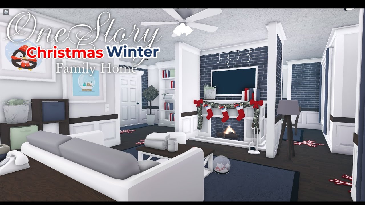 One Story Christmas Winter Family Home | No Gamepass | 98k | Roblox ...