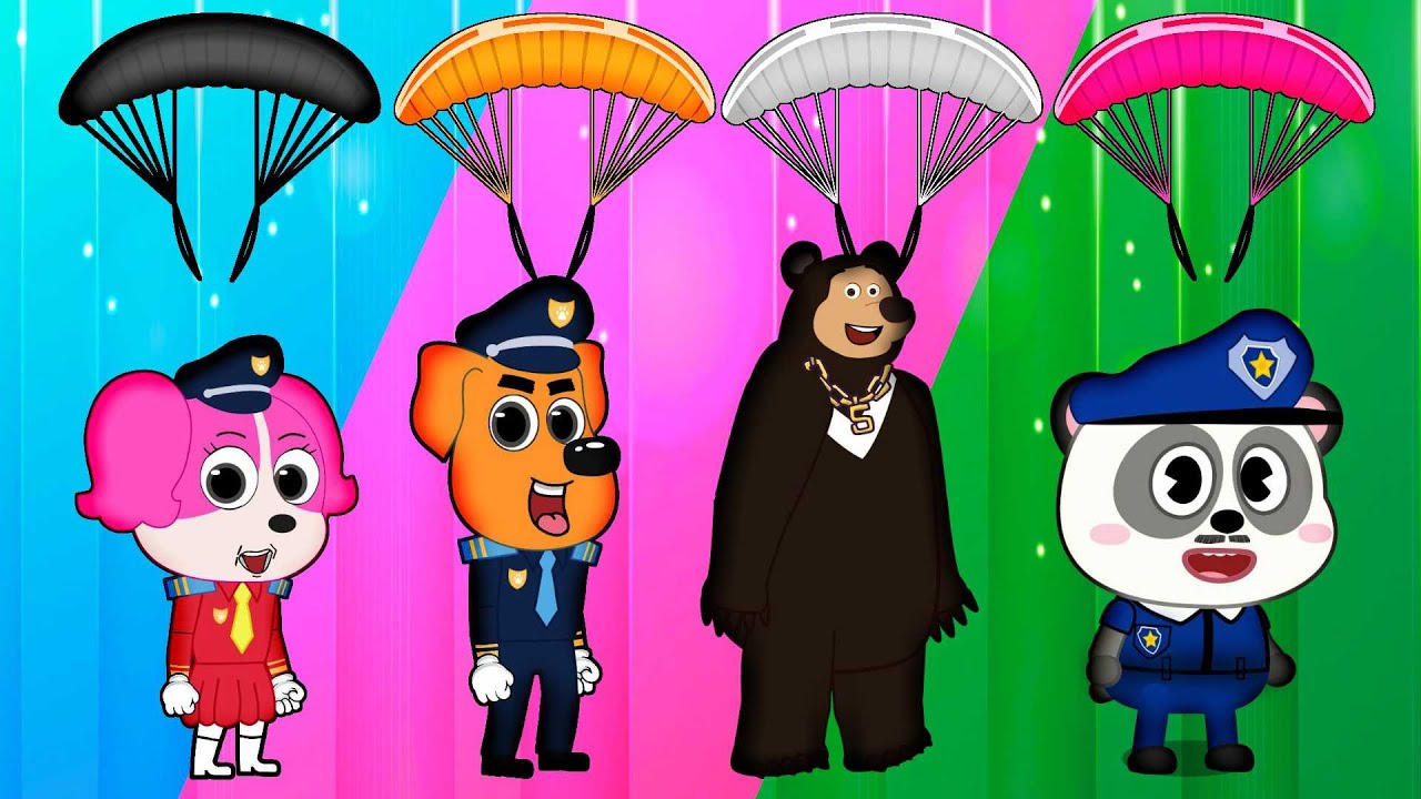 Choosing the Right Parachute for Papillon, Labrador, Police Dog | Funny Labrador Police Cartoon ...