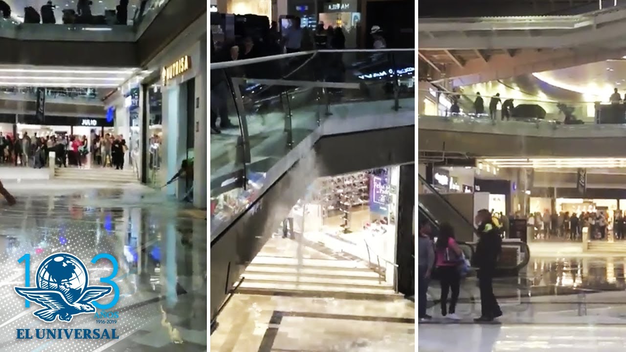 Captan inundación en centro comercial de la CDMX - YouTube