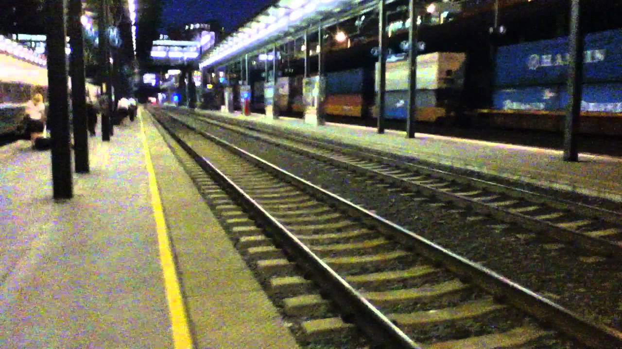 BNSF stack train with war bonnet through Seattle King Street station ...