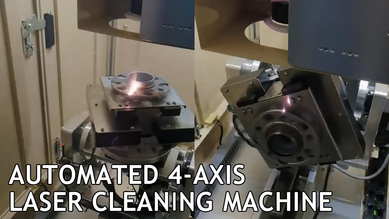 Automated 4 Axis Laser Cleaning Machine: Flange Cleaning #autocleaning #cobot # ...