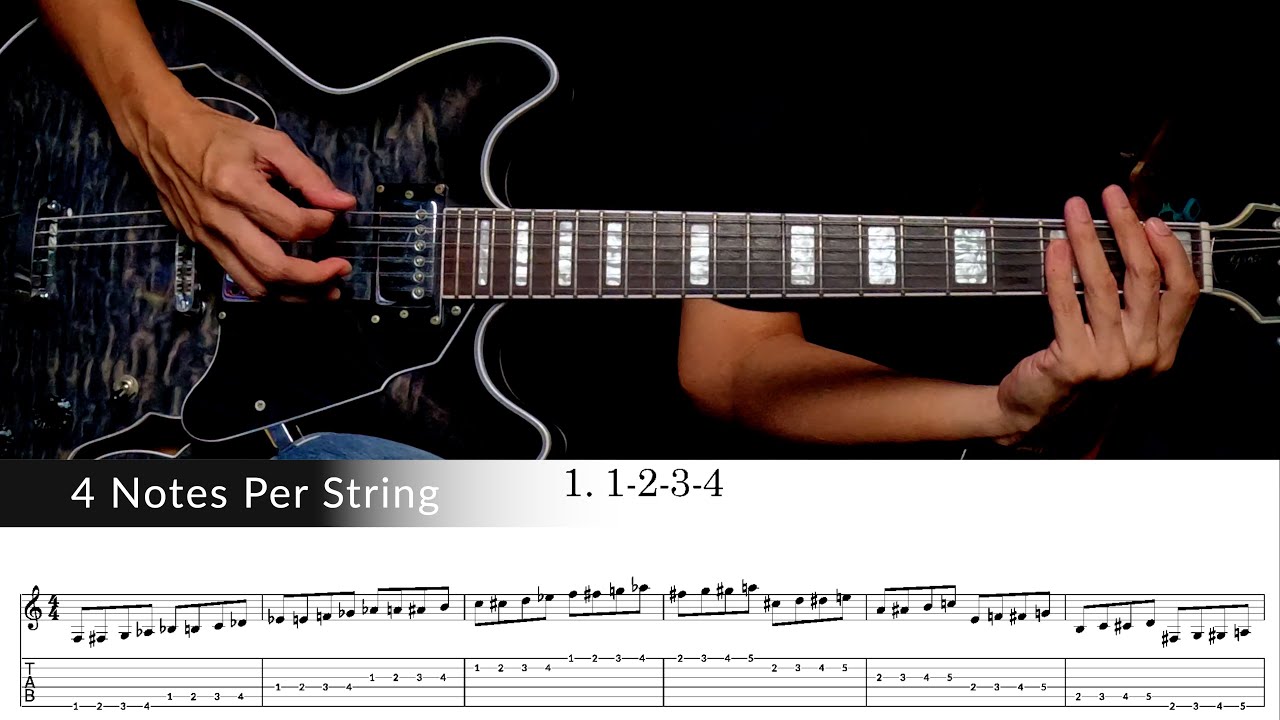 4 Notes Per String 1-2-3-4 - YouTube