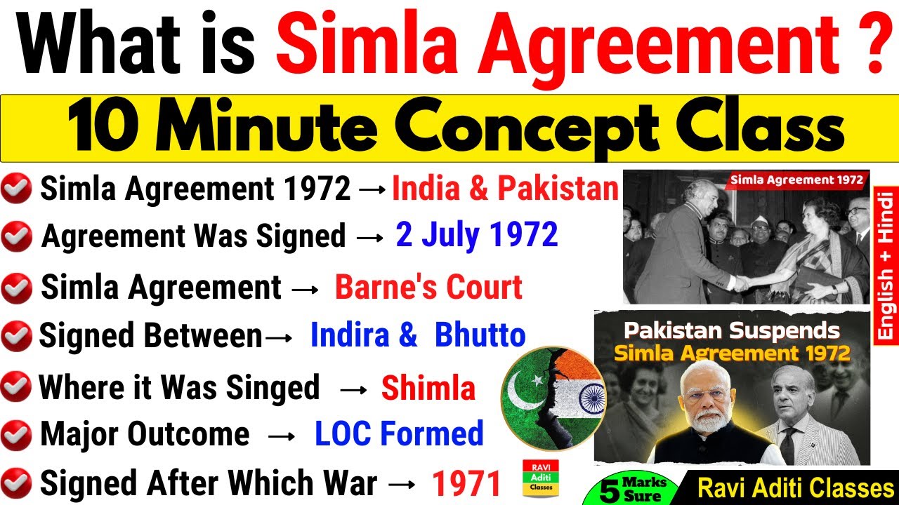 What is Simla Agreement 1972 | Why Did Pakistan Suspend It? | Simla Agreement 1972 | Current ...