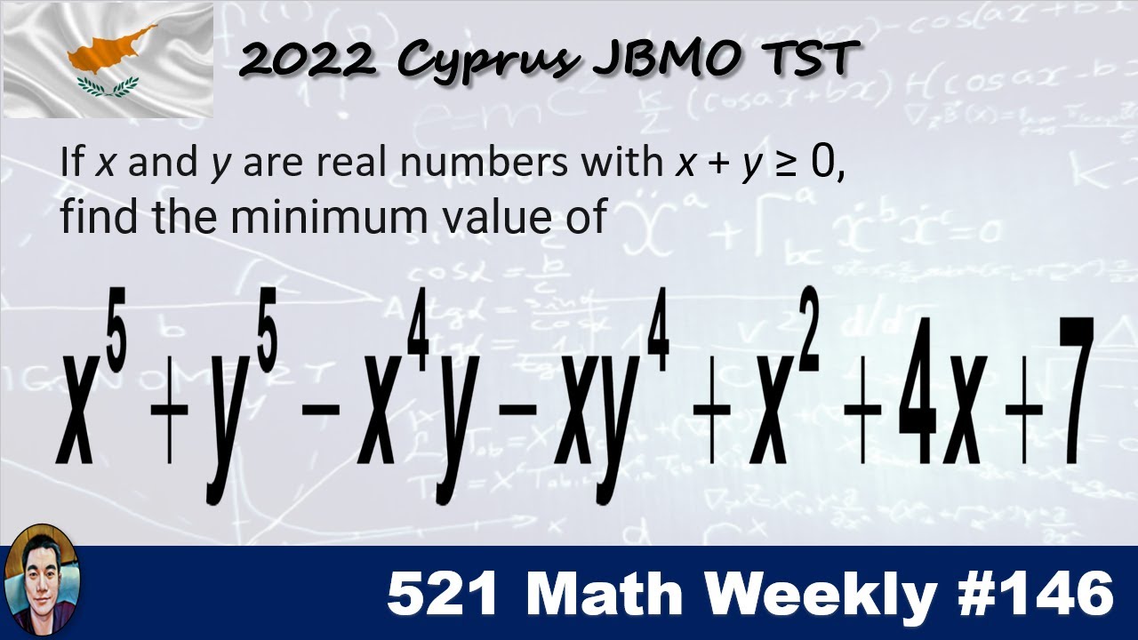 Math 521 #146: Minimum Value (2022 Cyprus JBMO TST) - YouTube