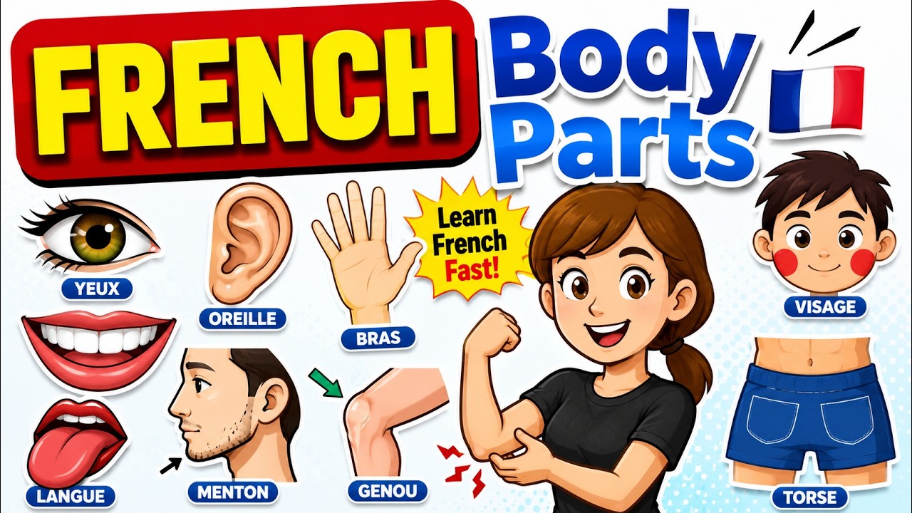 Learn 30 Body Parts in FRENCH| French Vocabulary | Les parties du corps ...