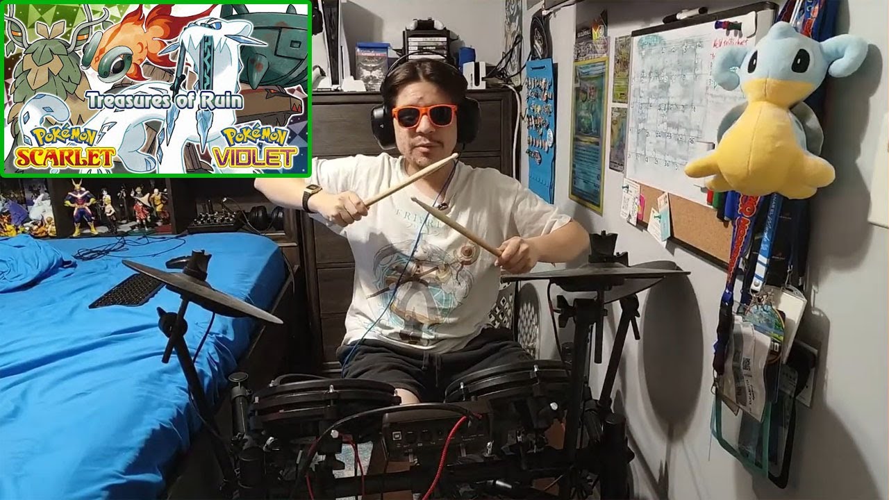 Pokemon Scarlet & Violet Legendary Quartet Battle Music on Drums! - YouTube