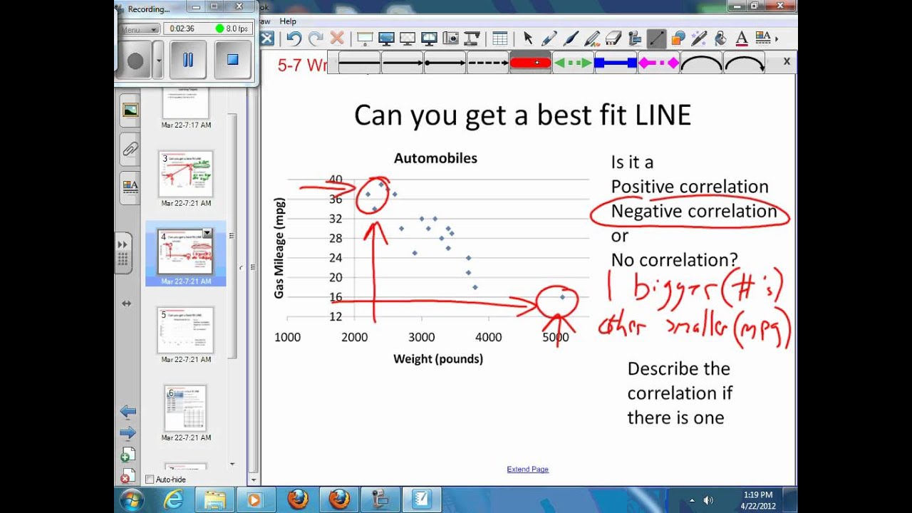 8-8 line of best fit - example 1.wmv - YouTube