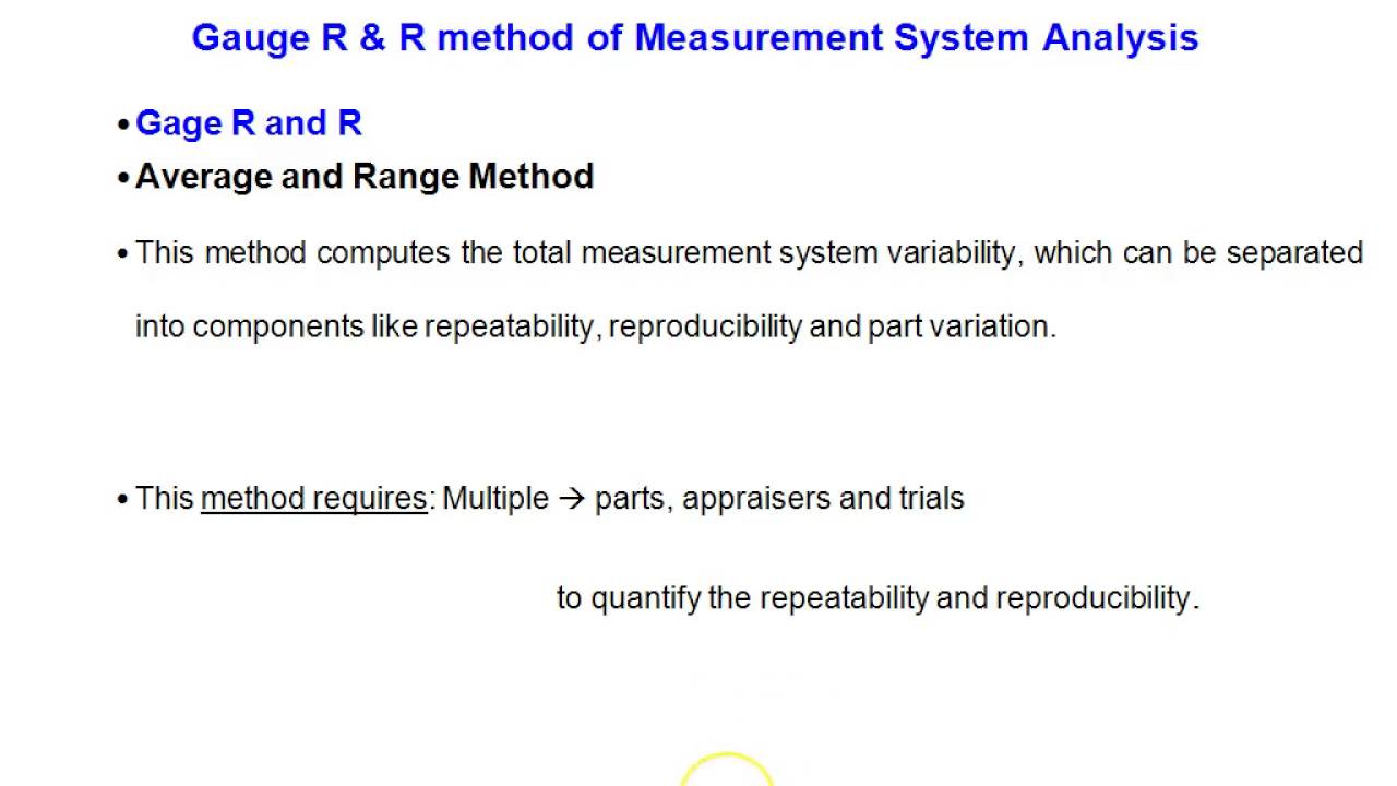 Intro to Avg & Range Method for R & R by Dr Anand Bewoor - YouTube