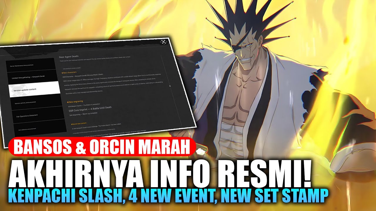 Banyak Yang Kecewa?! Kenpachi Resmi Slash, 4 New Event, Set Stamp, DLL ...