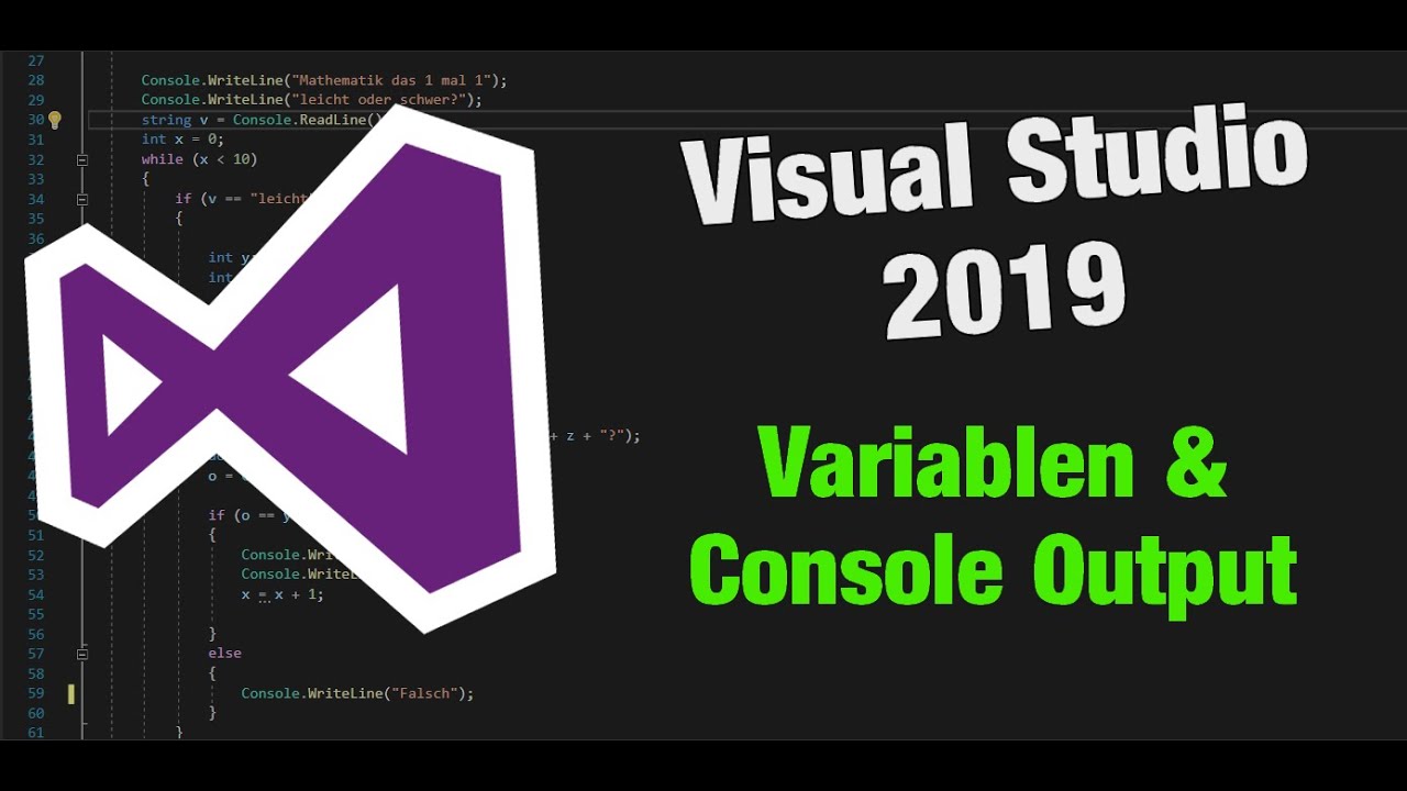 Variablen und Console In/Output || Programmieren mit Visual Studio #2 - YouTube