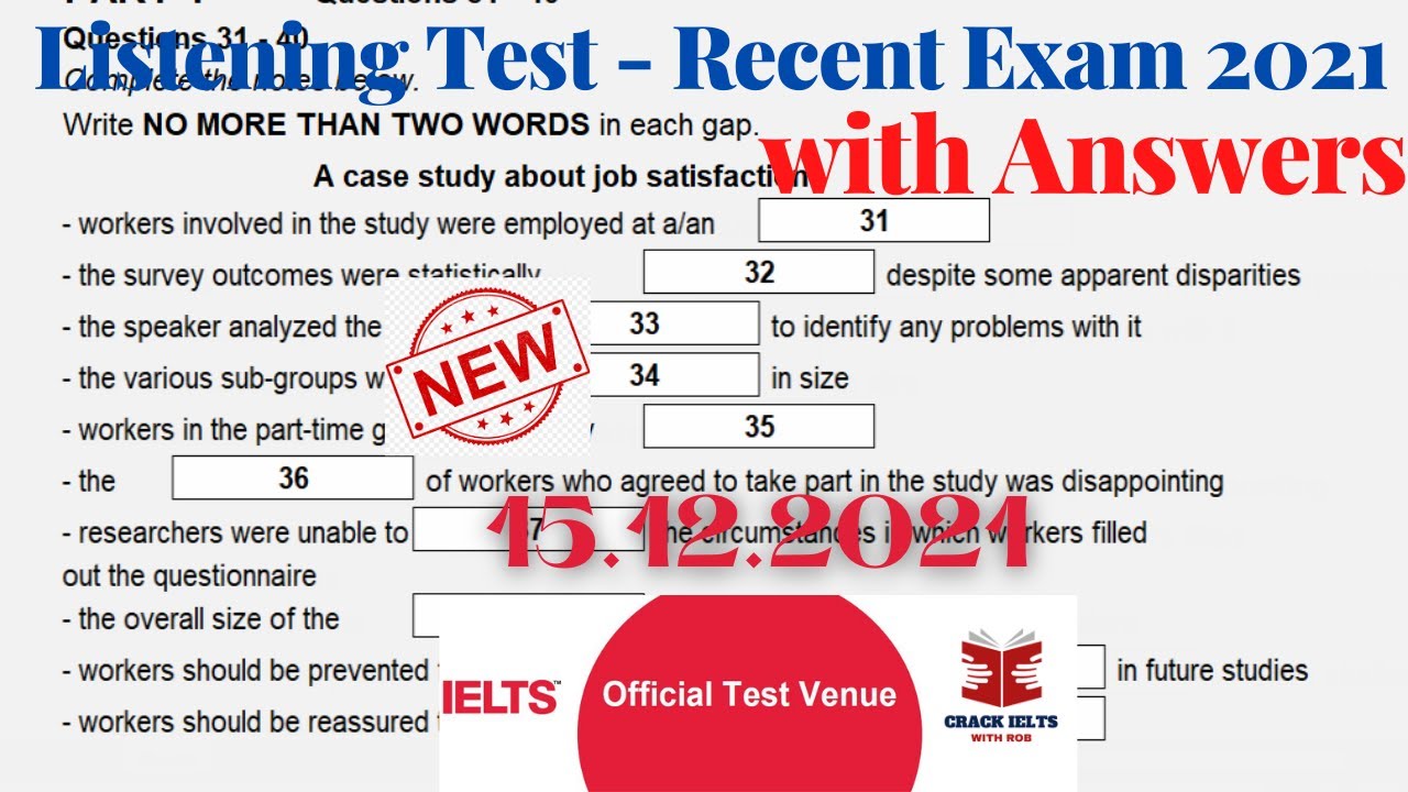 IELTS Listening Actual Test 94 with Answers | Forecast Questions 2024 ...