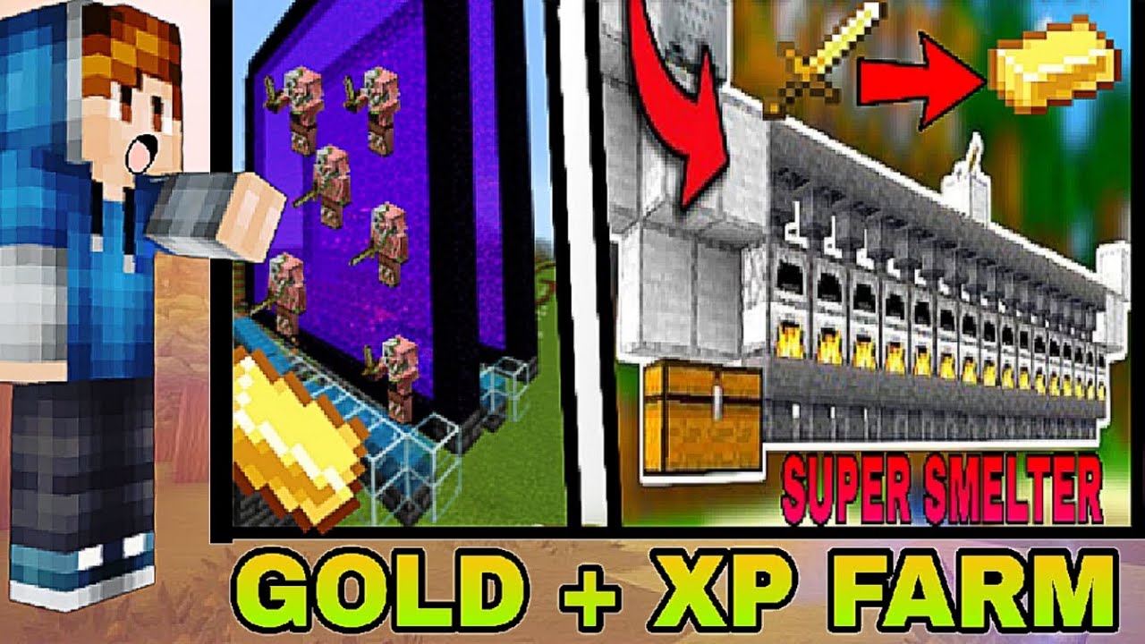 Minecraft Gold Farm with Super Smelter 😍. Must Watch #minecraft # ...