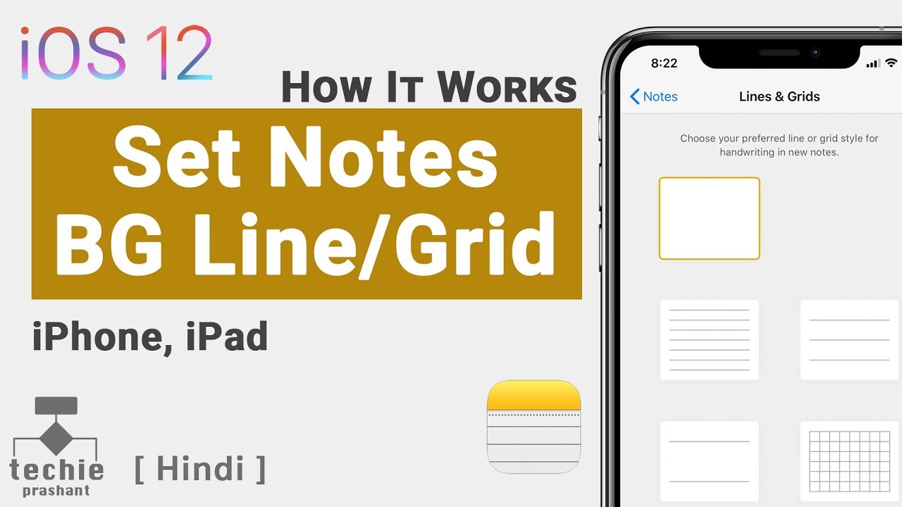 Notes App - Set Line or Grid to Notes Background iPhone, iPad | Techie ...