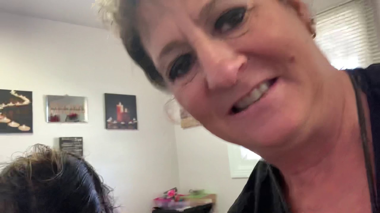 Long layered 180 degree haircut - YouTube