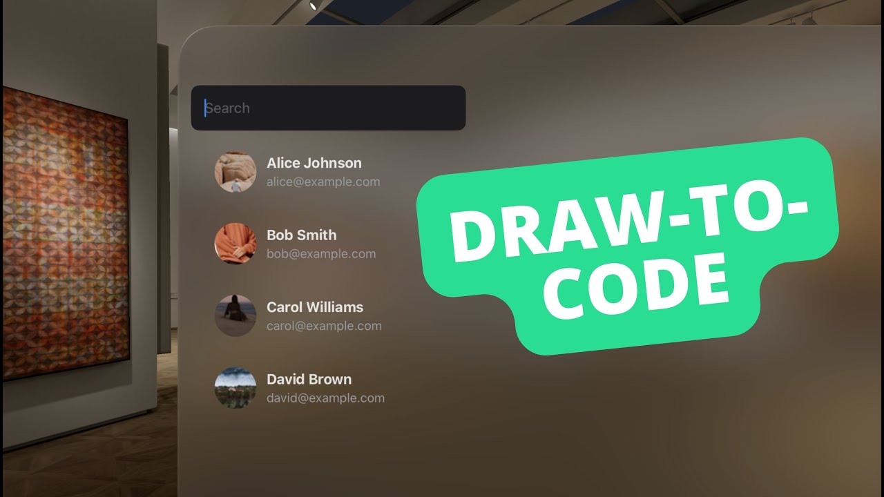 Draw to code. Contacts App for Apple Vision Pro. - YouTube