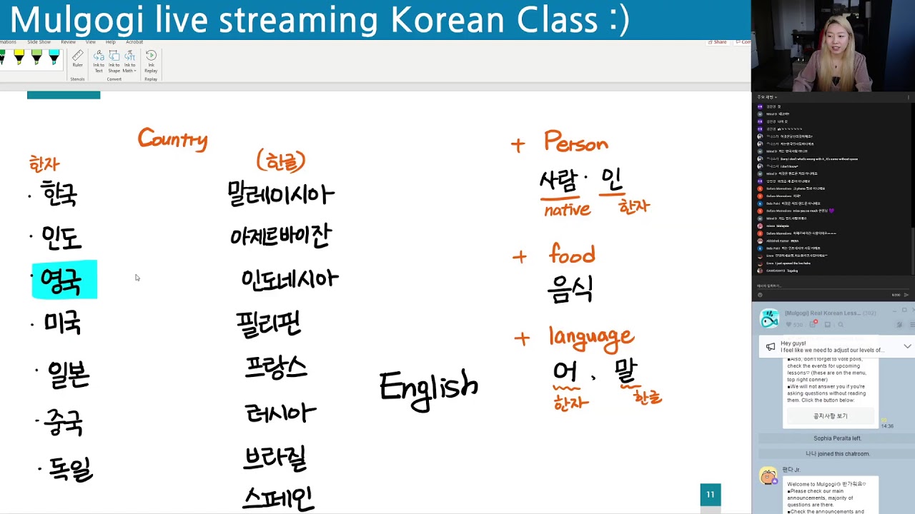 Korean Class A. lesson 02 - Subject particles, absolute basic sentences ...