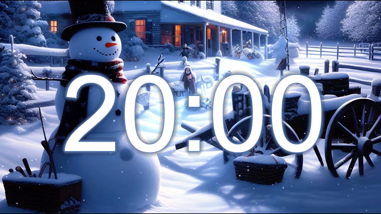 20 Minutes Timer with Christmas Music, Holiday Theme, Kawaii Snowman ...