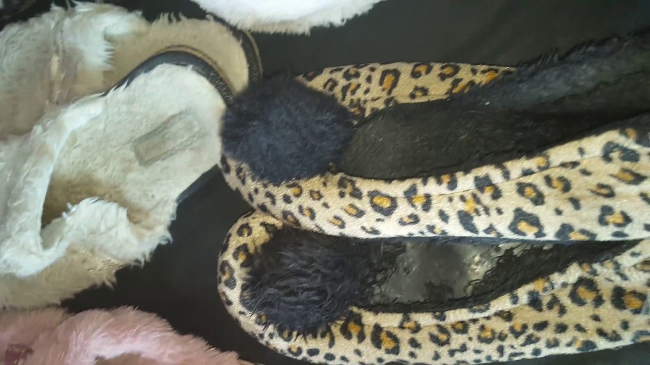Trashed Slipper . Fuzzy slippers . Slippers . Shoe play . Shoe fetish ...