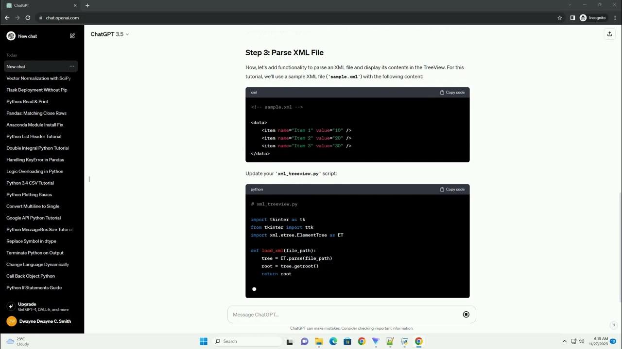 Python show an XML file on a TreeView structure - YouTube