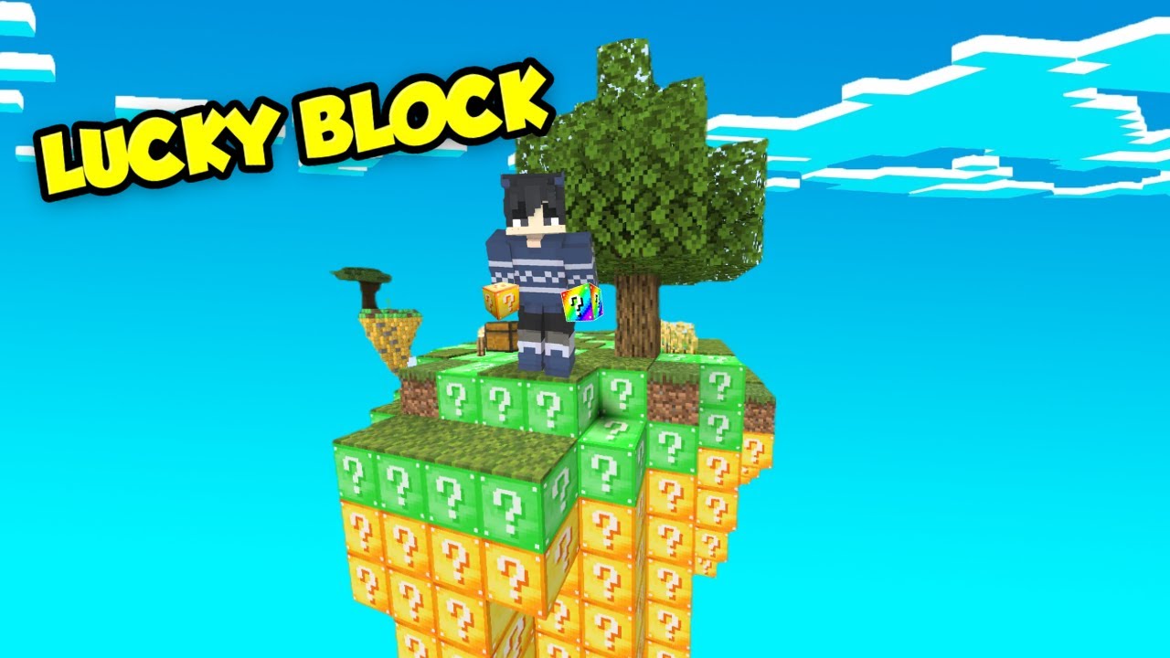 MINECRAFT BUT I AM IN LUCKY SKY BLOCK WORLD - YouTube