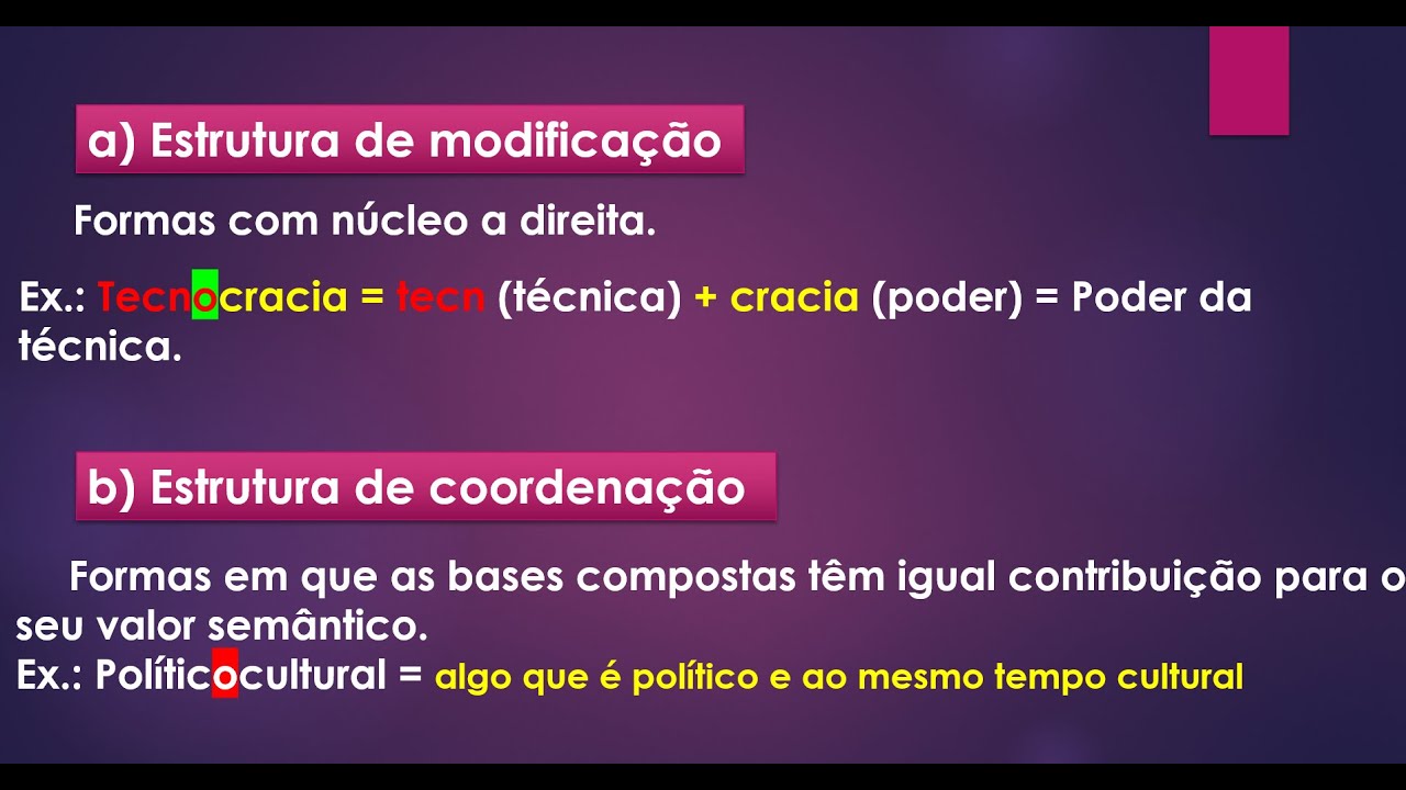 Composição Morfológica vs Composição Morfossintática - YouTube