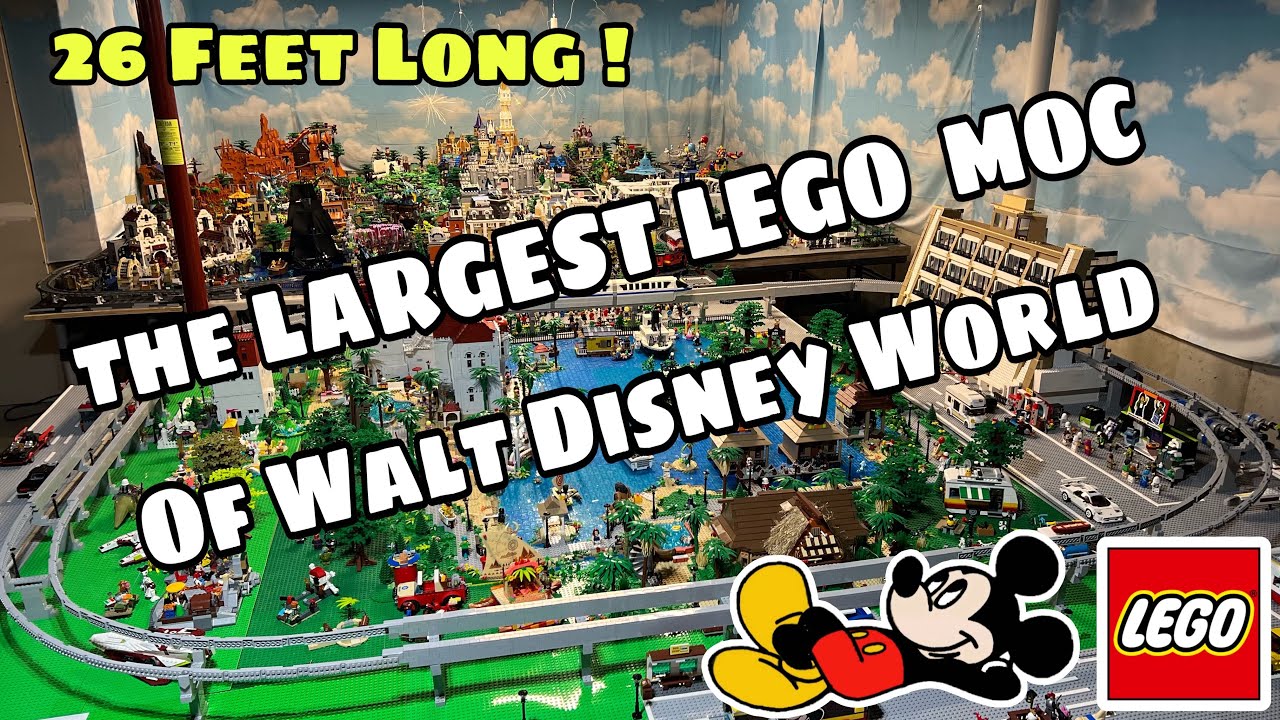 See the Largest LEGO MOC of Walt Disney World- 26 FEET LONG!!! - YouTube
