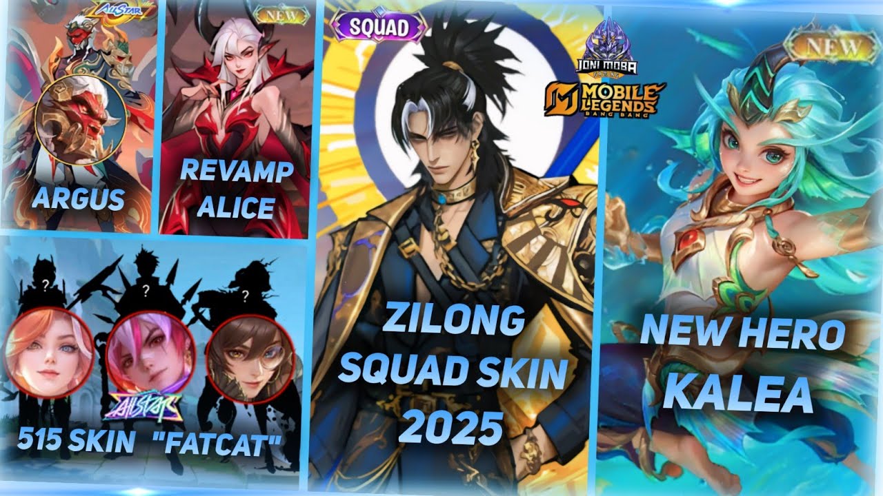 ZILONG SKIN SQUAD 2025, ARGUS ALLSTAR, LESLEY SKIN FATCAT, KALEA ...