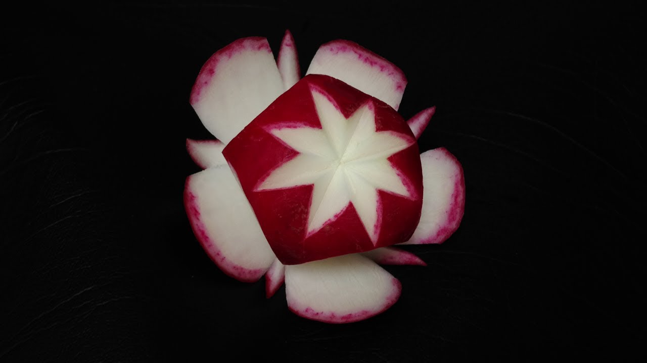 Red Radish Star Flower - Beginners Lesson 7 By Mutita The Art Of Fruit ...