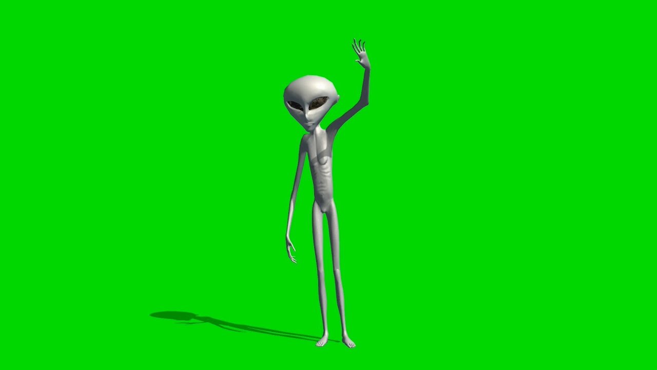Alien says hello 1 - royalty Free Green Screen - YouTube