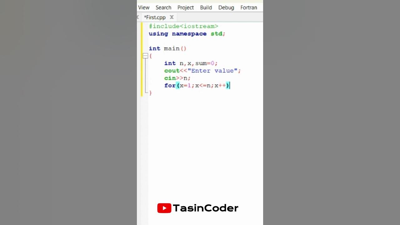 C Program To Print Sum Of N Number Tasincoder Coding Youtube