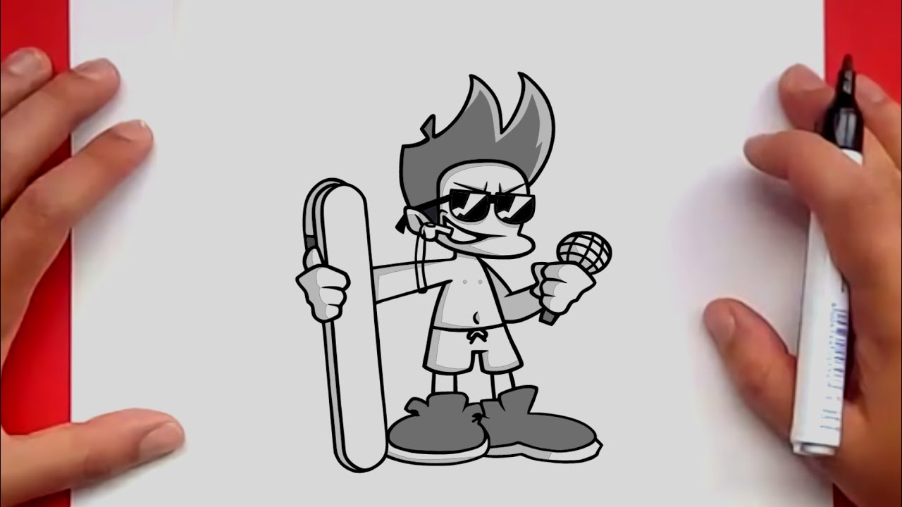 How to Draw Beach Brother FnF | Friday Night Funkin mod - YouTube