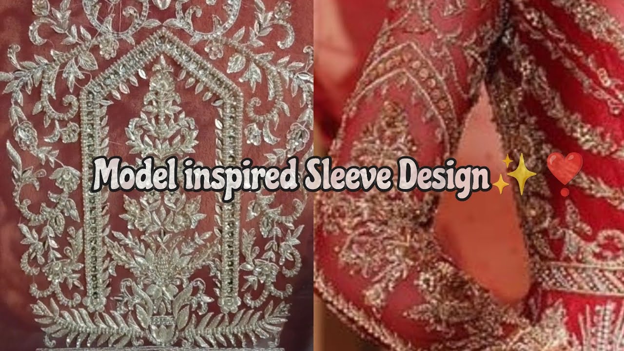 Bridal Sleeves ️||Hand Embroidery Model inspired work"#zardoziwork# ...