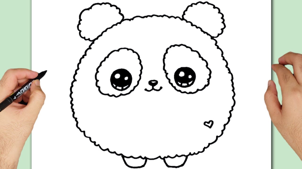 How to draw a cute baby panda | Drawing a cute panda | how to draw a ...