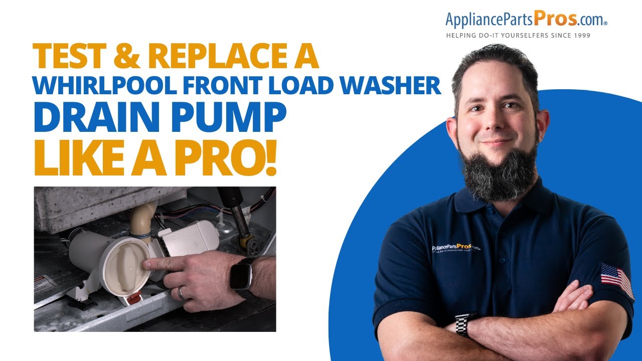 How To Test and Replace a Whirlpool Front Load Washer Drain Pump - YouTube