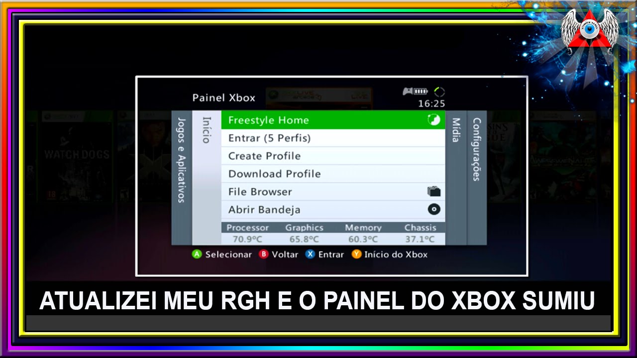 Atualizei meu RGH e o Painel HUD do Xbox 360 Sumiu - YouTube