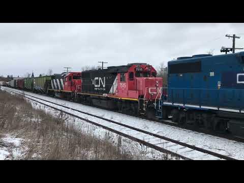 CN L568 GP38-2's 4907 7515 & 4713 Town Of Baden Ontario Canada Guelph Subdivision To Stratford ...