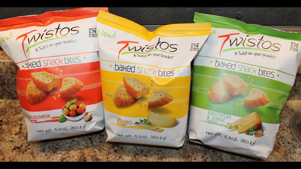 Twistos: Parmesan & Garlic, Bruschetta and Asiago Food Review - YouTube