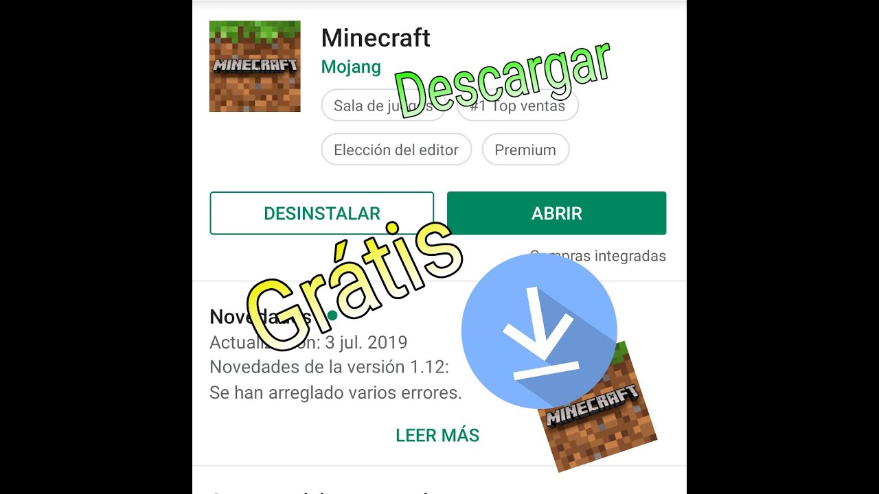 Como descargar minecraft pe desde PLAY STORE| ultima version| - YouTube