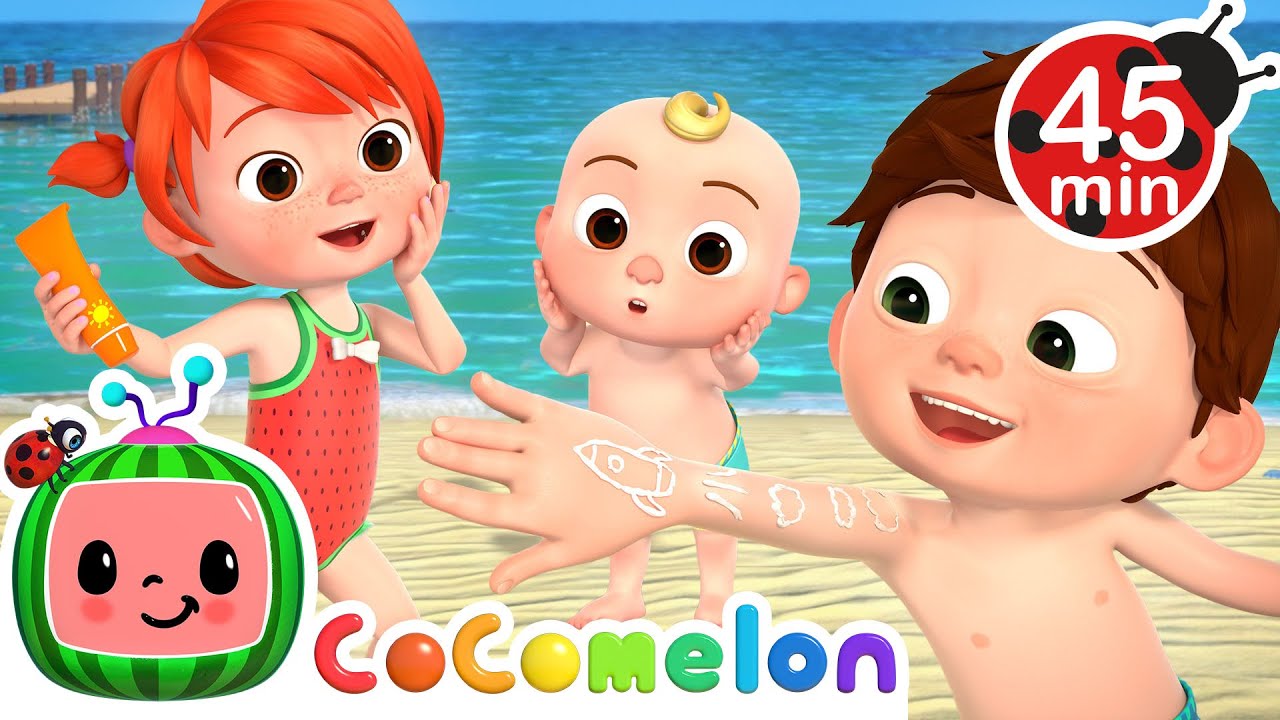 Beach Song! ☀️ Sunscreen Safety at the Beach + MORE CoComelon Nursery ...